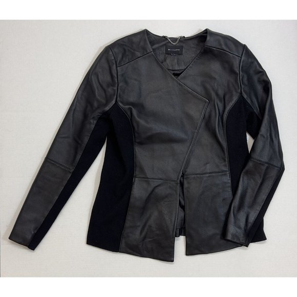 H by Halston | Jackets & Coats | H By Halston Black Leather With Side ...